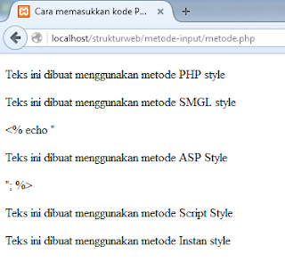 Memahami 5 Metode / Cara Memasukkan Kode PHP Ke Dalam HTML - Struktur Web