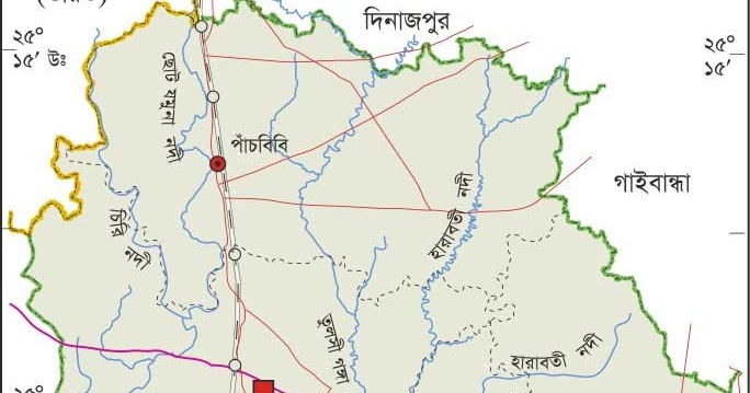 জয়পুরহাট জেলা মানচিত্র, রাজশাহী বিভাগ, বাংলাদেশ