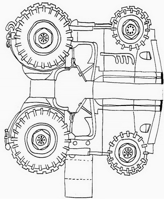 Tractor para armar, pintar y colorear - Dibujo Views