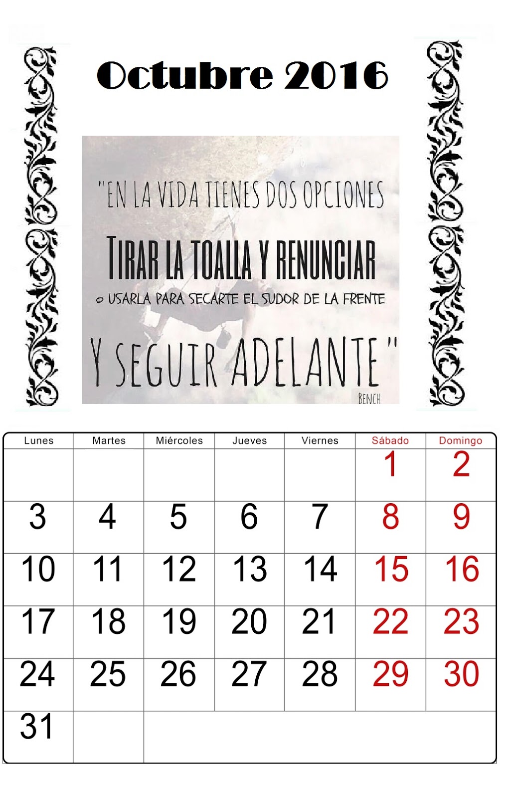 + CALENDARIO "PSICOLÓGICO" 2016