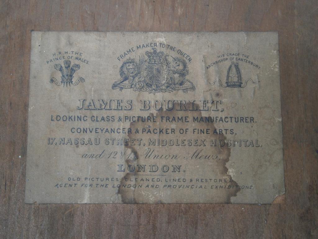 Picture Frame Labels: James Bourlet, James Bourlet and Sons, Ltd.