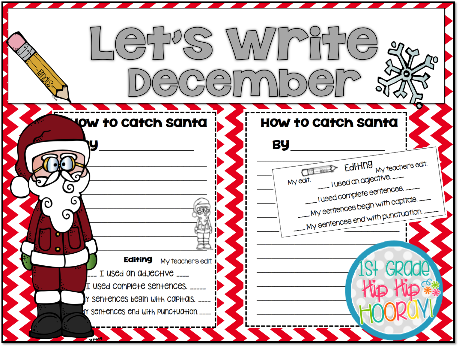 1st Grade Hip Hip Hooray!: Let's Write December