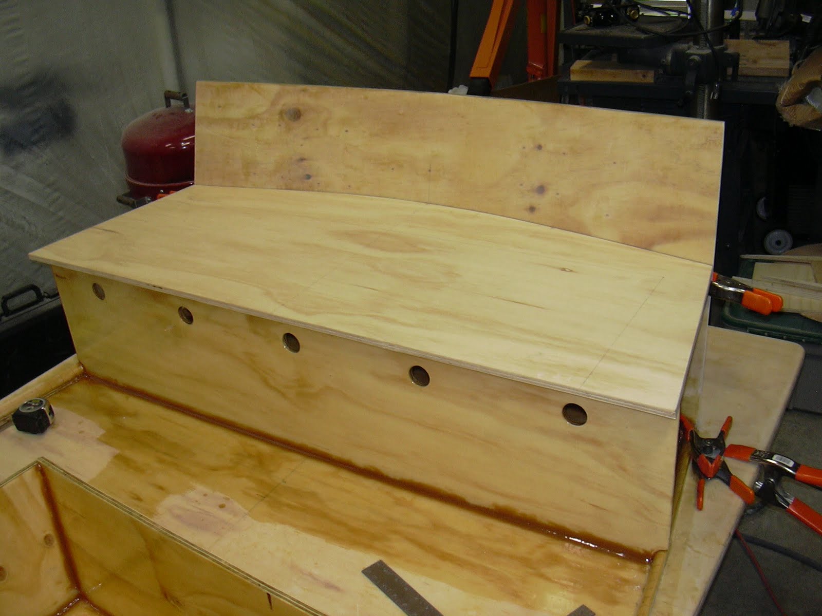 Todd's Mini-Tug Boat Building Journal: Rear Seat Top Cut; Front Seat ...