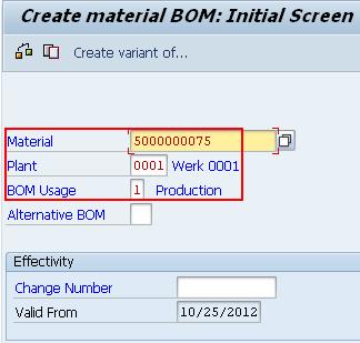 i Learn SAP: Manage Bill of Material (BOM)