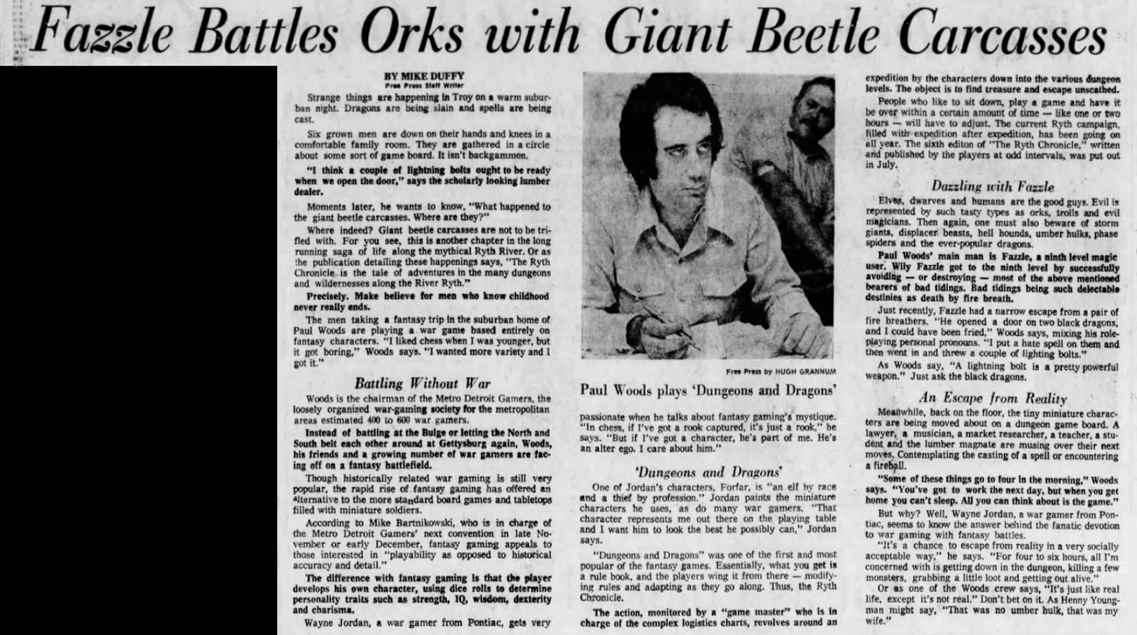 Playing at the World: D&D In the News (1976): Fazzle on the Ryth