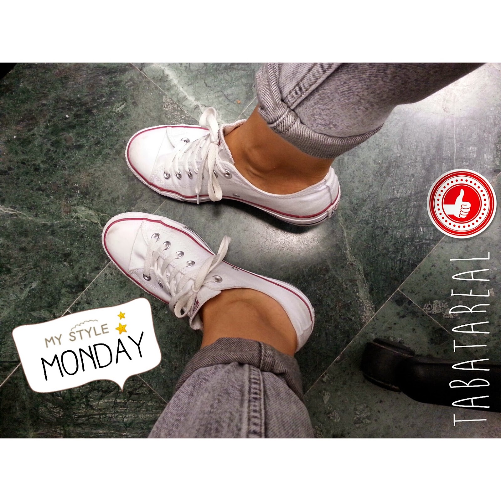 TabataReal: Outfit BLUE FLAMINGOS & RIPPED JEANS