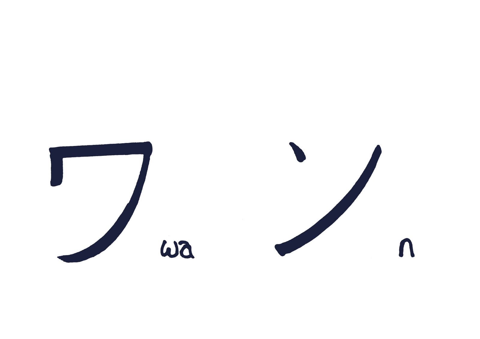 My Sketchblog: Learning Japanese-Katakana-WA and N