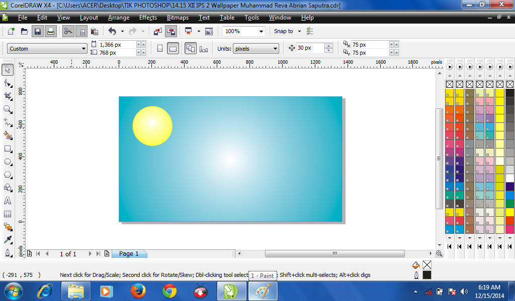 Membuat Wallpaper Desktop Dengan Corel Draw