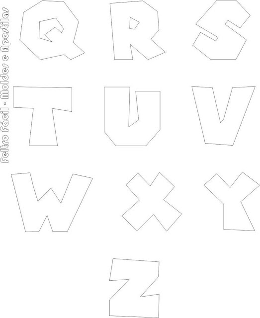 Moldes de Letras para Feltros e Decorações - Molde para Artesanato ...