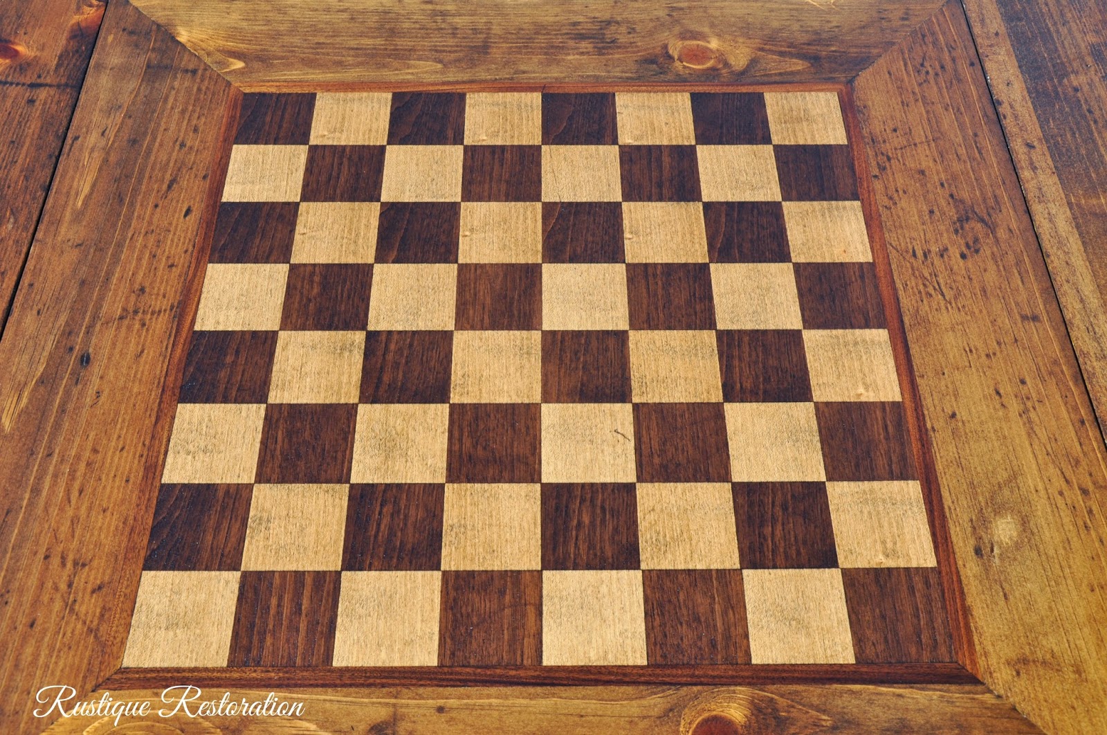 Rustique Restoration: A Vintage Checkerboard Table