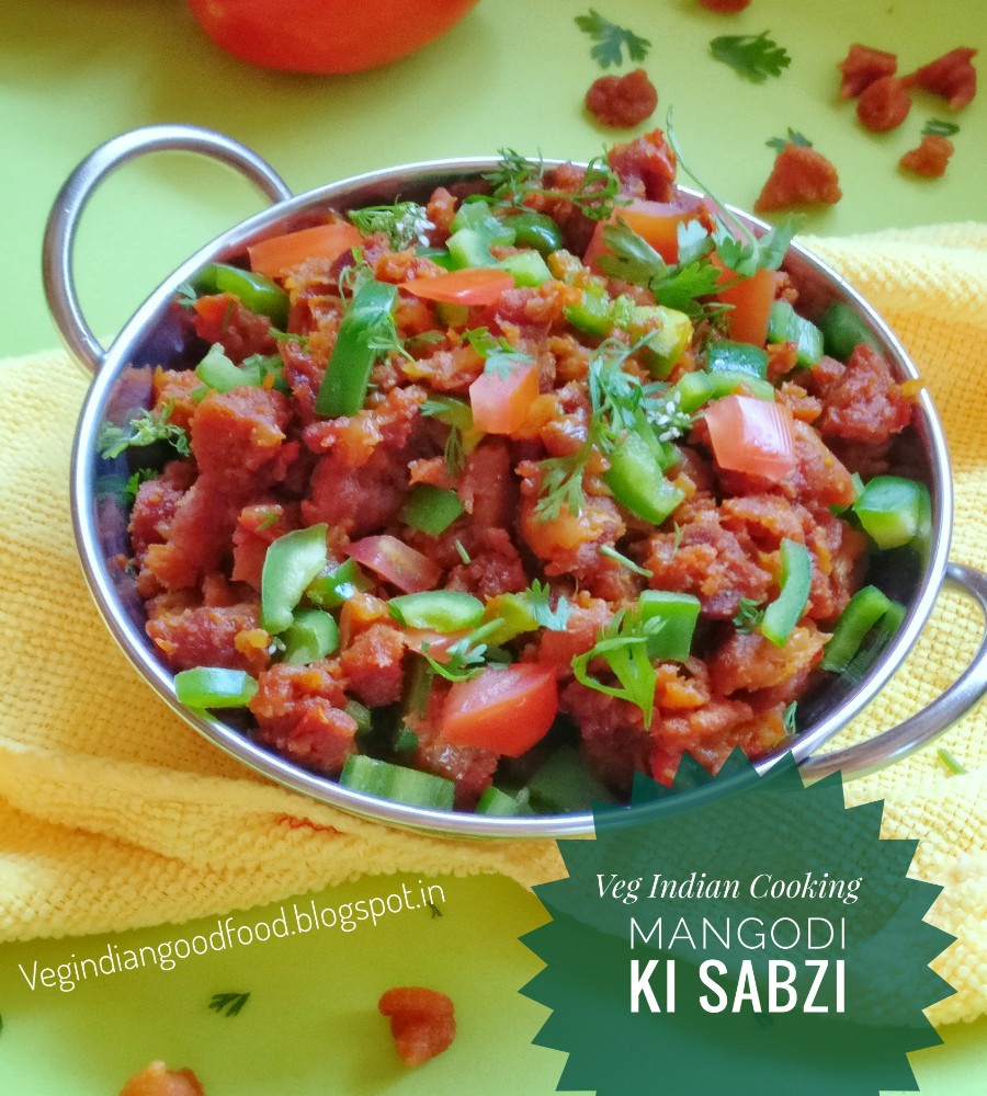 Veg Indian Cooking: Moong Dal - Mangodi Ki Sabzi
