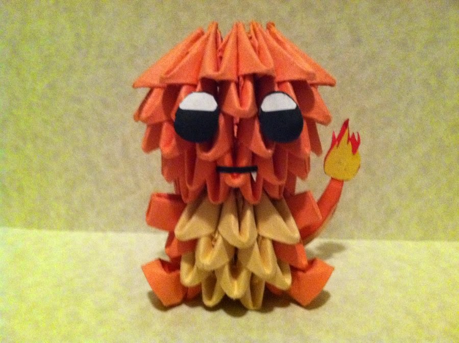 origami charmander ~ simple origami instructions