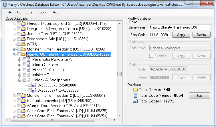 Cwcheats Database - englishlasopa