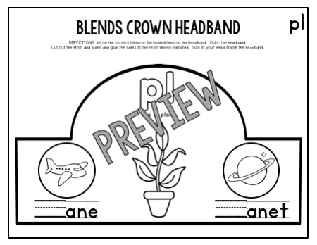 Emily Jane Creates: CROWN HEADBANDS-Alphabet, Blends, Digraphs, Magic e ...