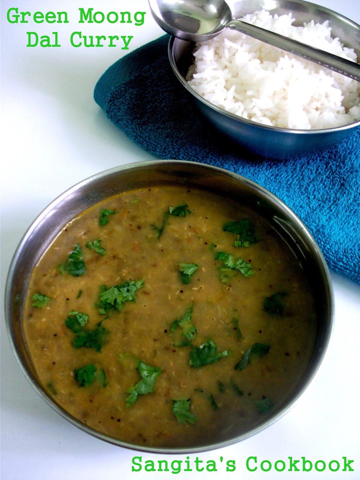 Sangita's Cookbook: Green Moong Dal Curry / South Indian Style Pachai ...