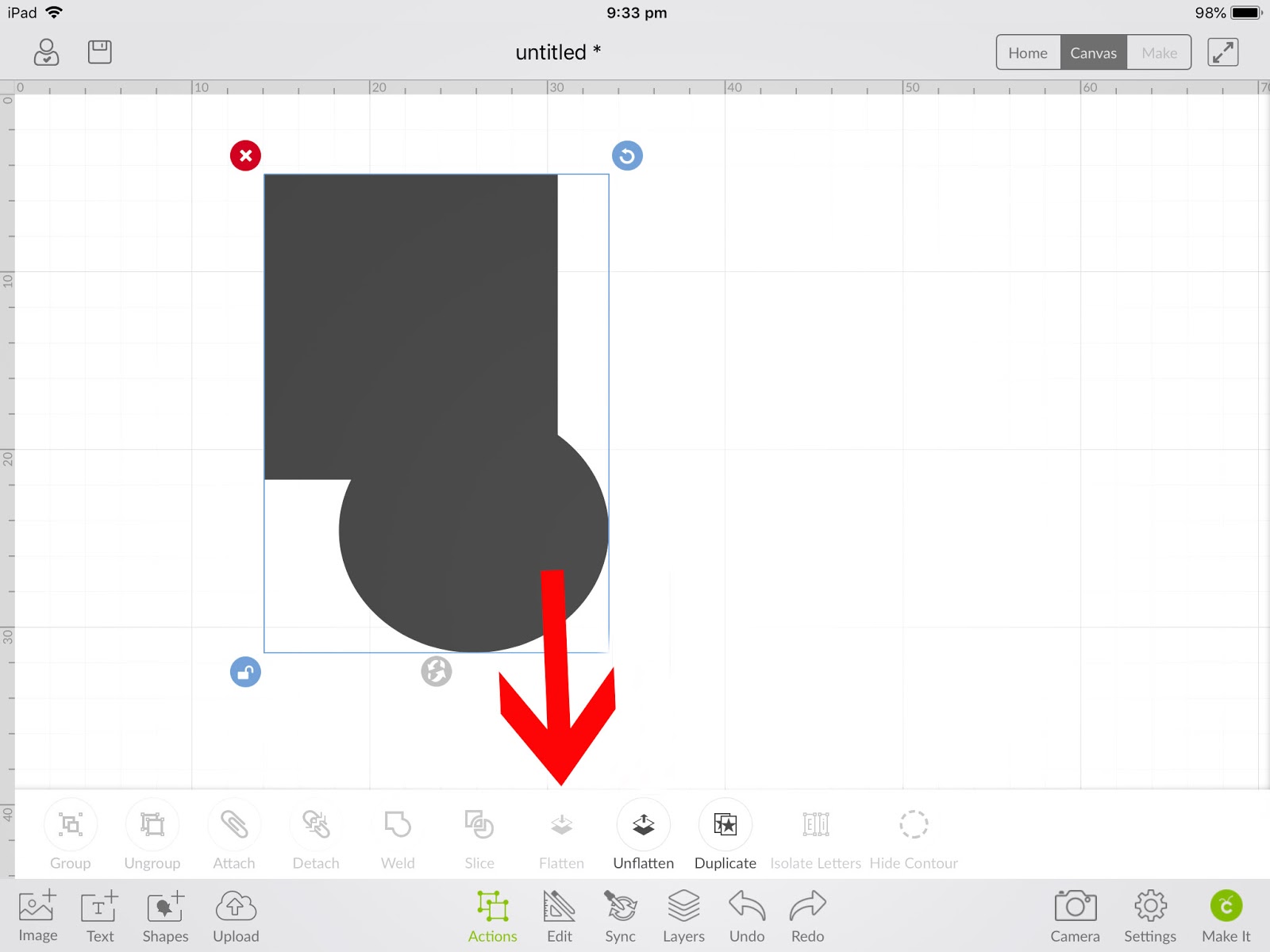 Using the Action tool in Cricut Design Space Mobile App | Design Bundles