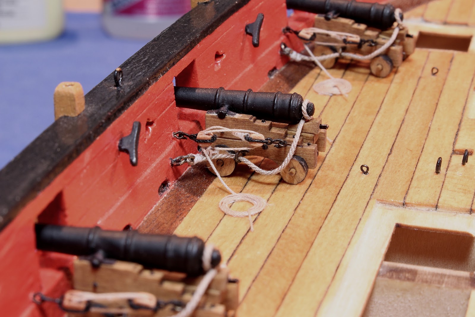 Armed Virginia Sloop 1768 11. - Guns and Carriages rigging finished ...