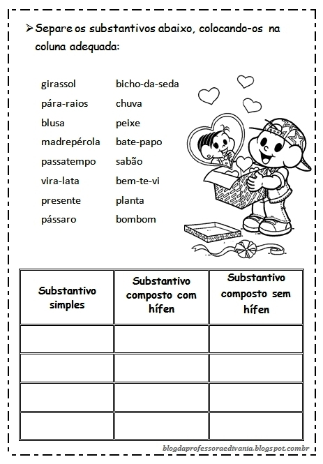 Blog da professora Edivania: SUBSTANTIVOS - SIMPLES E COMPOSTO