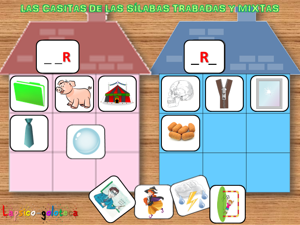 La psico-goloteca: LAS CASITAS DE LAS SÍLABAS TRABADAS Y MIXTAS