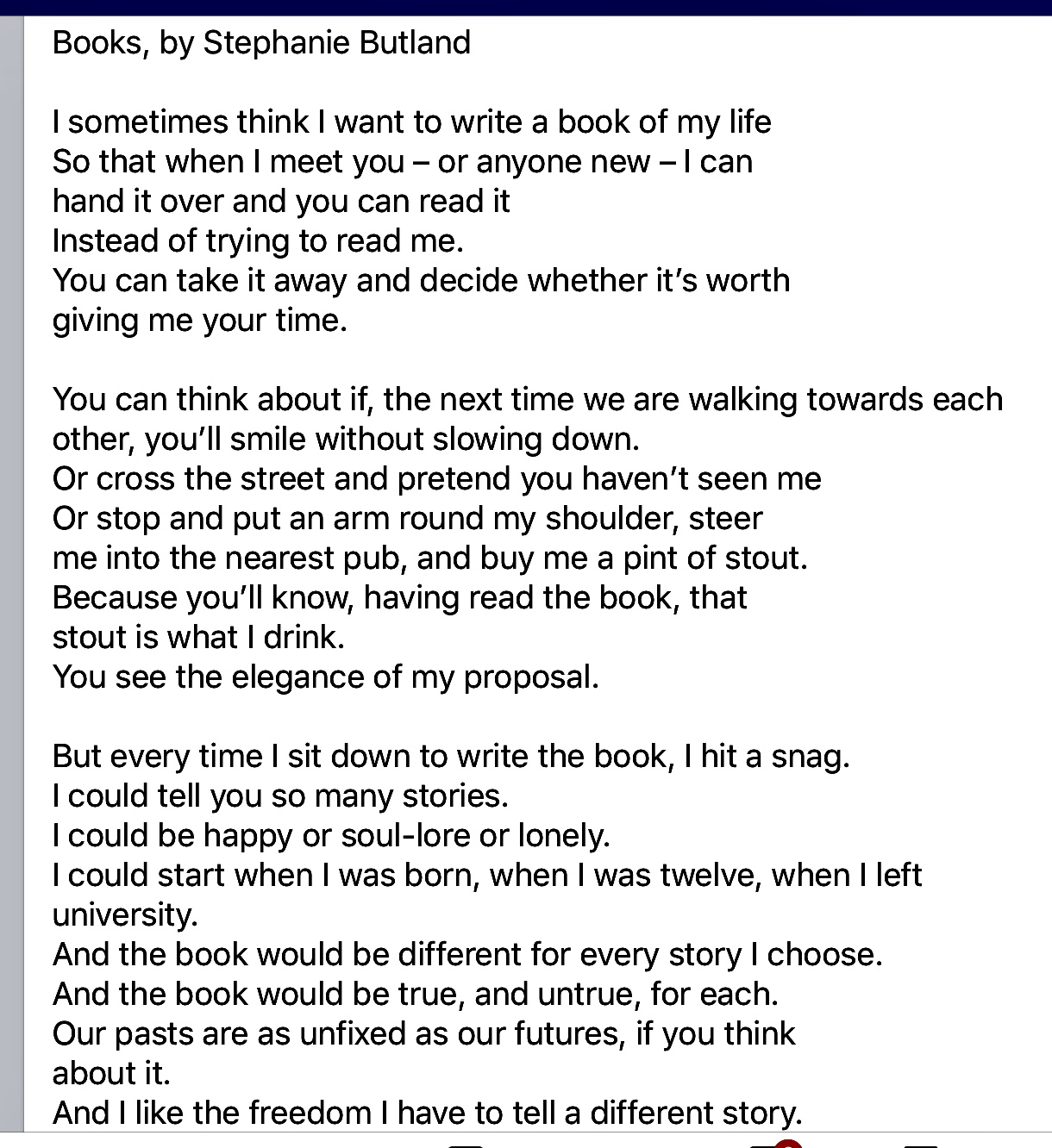 Pathways experience: Reading a poem, take one.