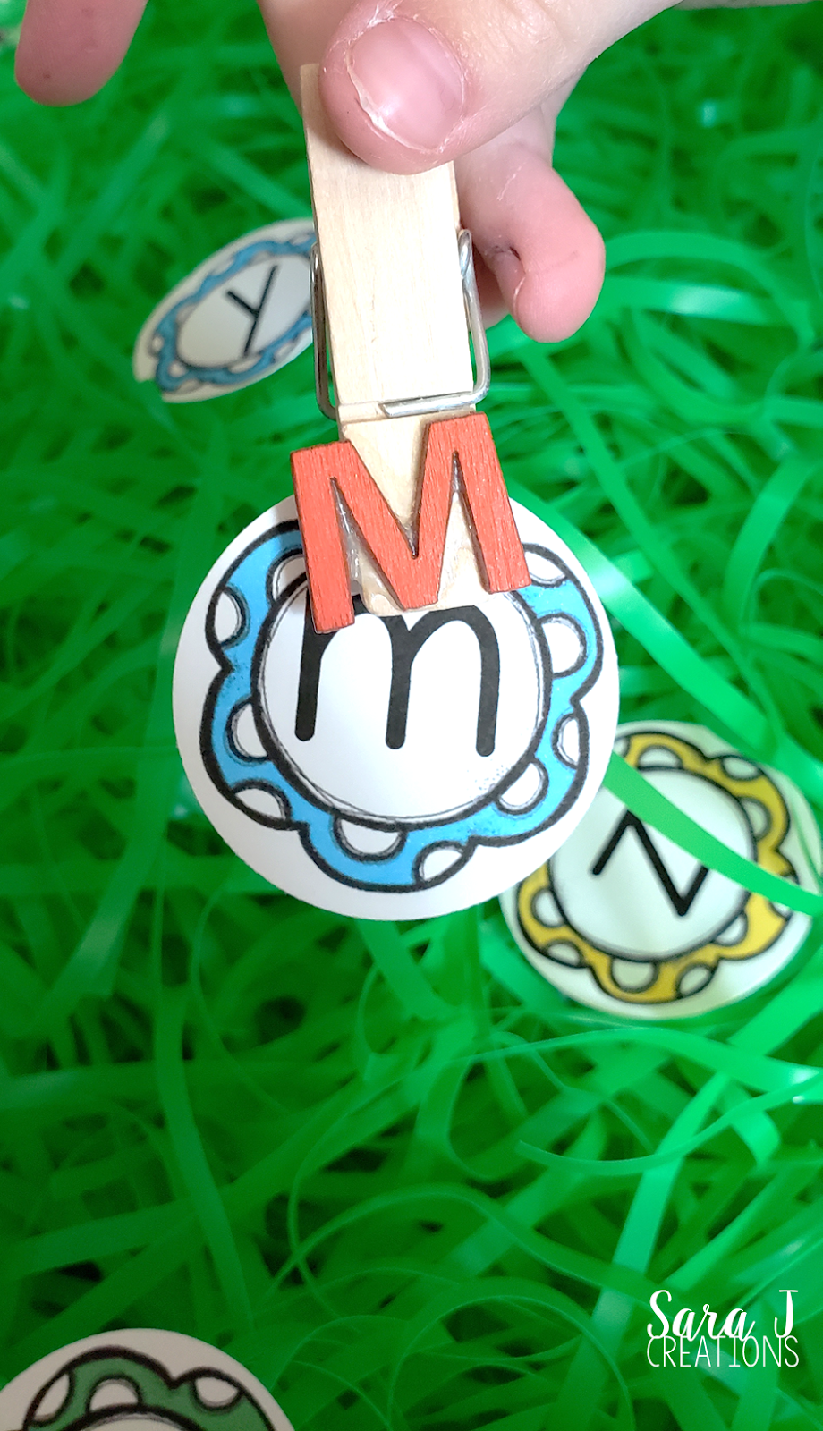 Alphabet Match Flower Sensory Bin | Sara J Creations