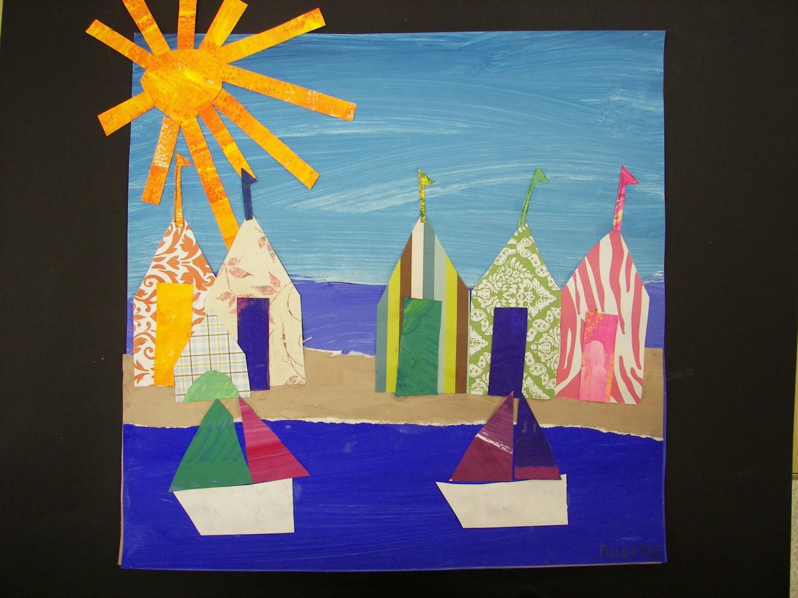 Paintbrush Rocket: 2nd Grade - Danny Phillips Beach Collages