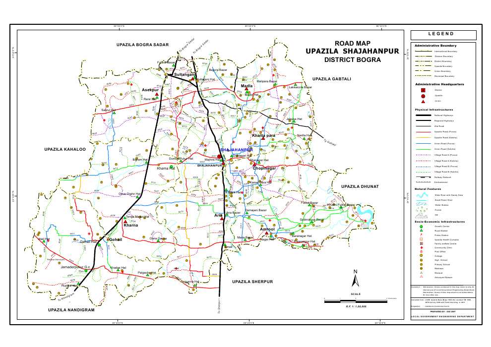Mouza & Land Use Maps of Shajahanpur Upazila, Bogra, Bangladesh ...