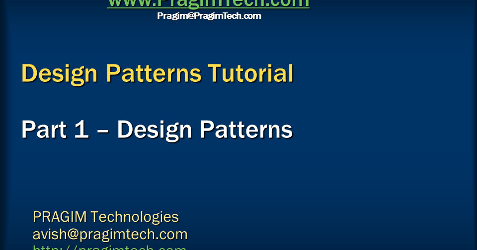 Sql server, .net and c# video tutorial: Introduction to Design Patterns