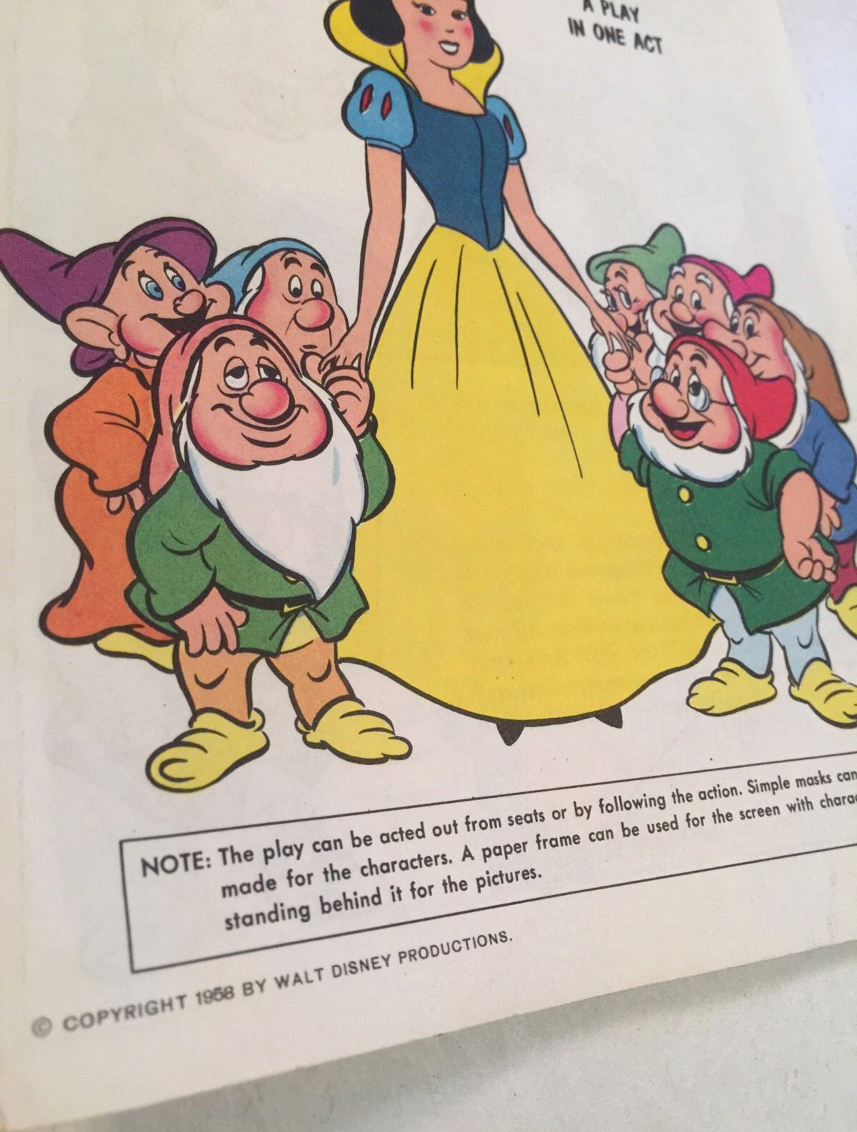 Filmic Light - Snow White Archive: 1958 Snow White One-Act Play Booklet