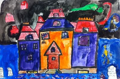 Expression of Imagination: "Haunted Houses" by Fourth Grade