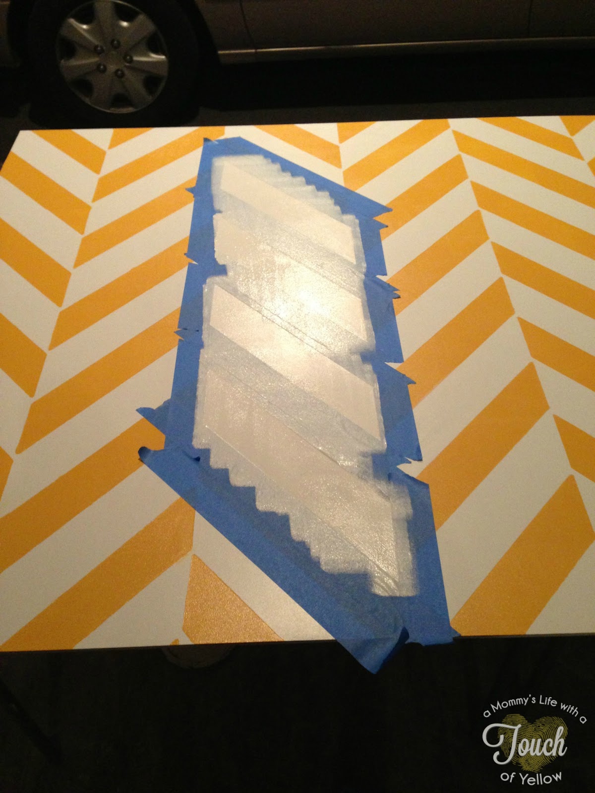 A mommy's life...with a touch of YELLOW: Stenciled Wall Backdrop ...