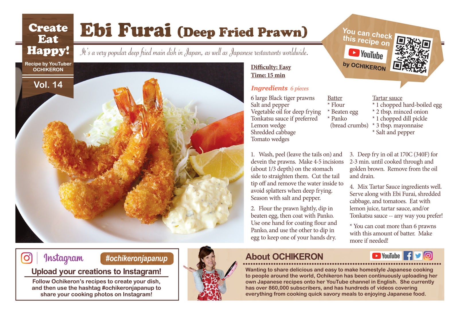 Ebi Furai (Deep Fried Prawn) - Video Recipe | Create Eat Happy :) Easy ...
