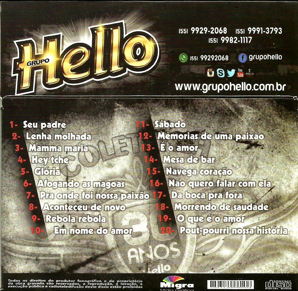 Rei Do Bailão: BAIXAR CD GRUPO HELLO - COLETÂNEA 30 ANOS