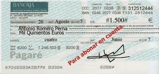 1º PQPI Oropesa: Cheques y Pagarés