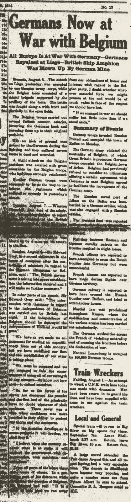 Shellbrook and District Heritage Museum: Shellbrook and the First World War