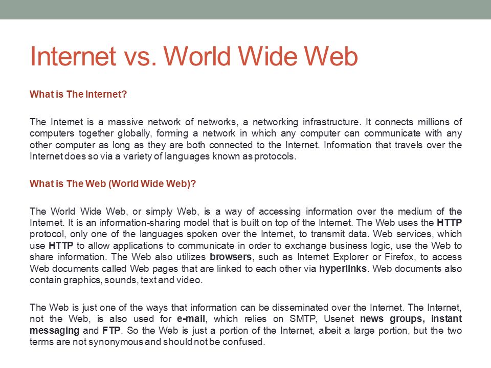 An Overview of the Internet and Related Networks' History - Assignments ...
