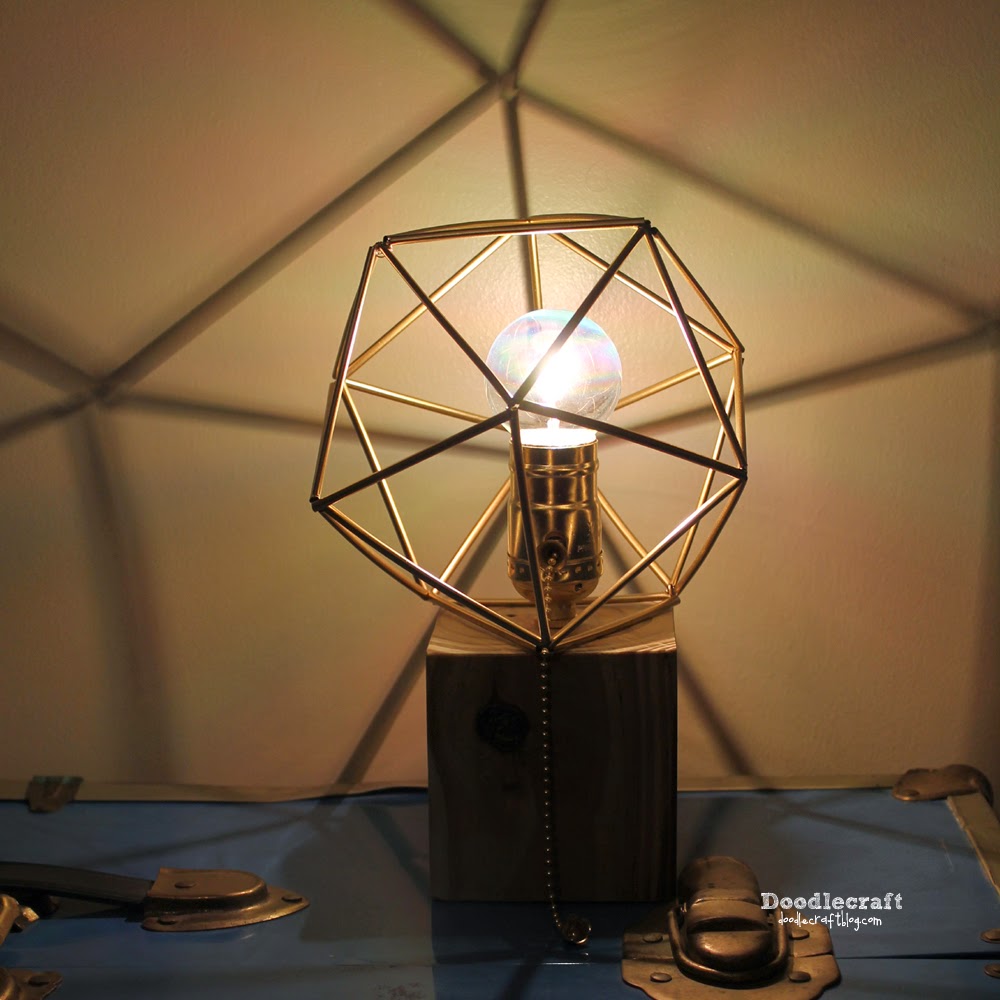 Doodlecraft: Reclaimed Wood Lamp with Himmeli Shade!