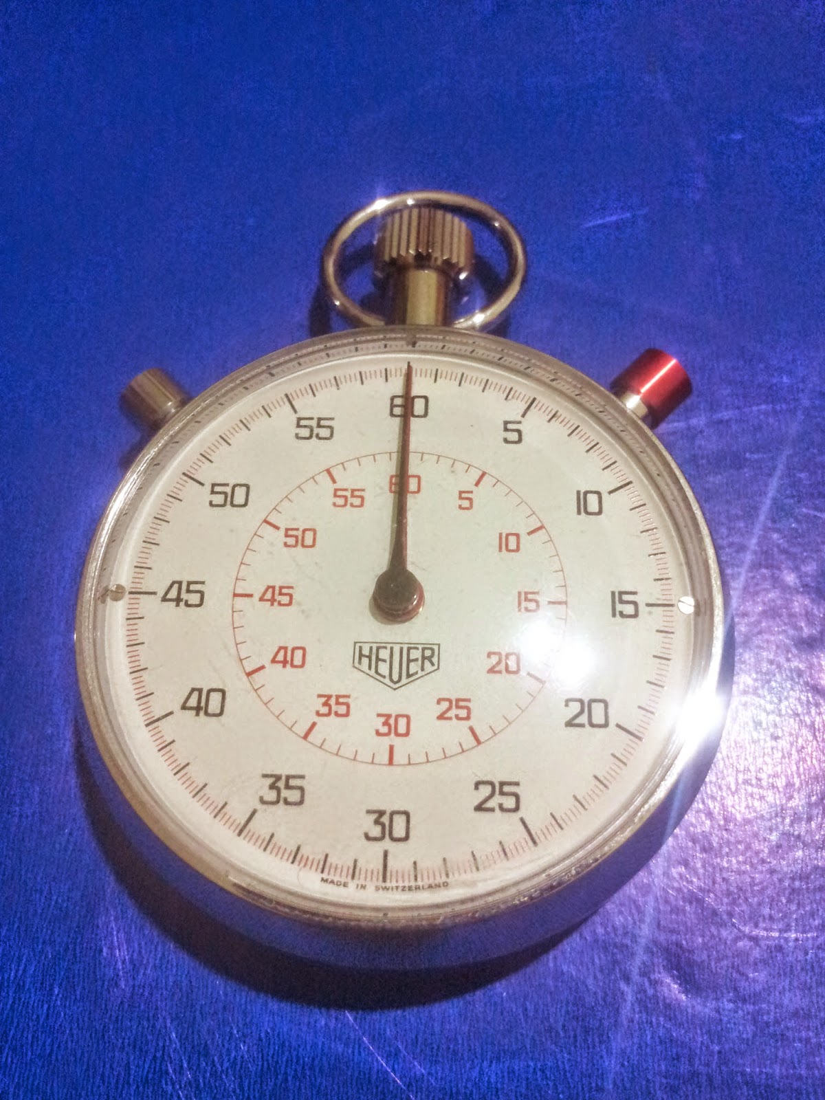 silvium antiques: Vintage Mechanical Stopwatch HEUER made in Switzerland