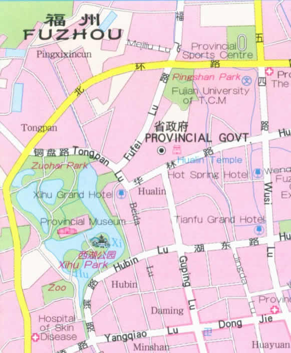 Fuzhou Map City of China | Map of China City Physical Province Regional