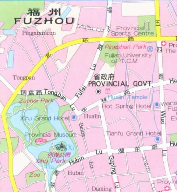 Fuzhou Map City of China | Map of China City Physical Province Regional