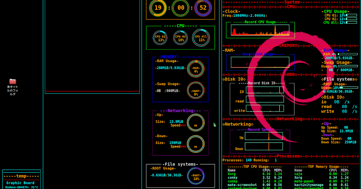 GUNPLA-Linux: conky使用です。