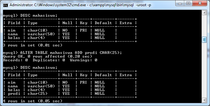 Catatan Instrumatika: Daftar Perintah MySQL | DDL (Data Definition ...