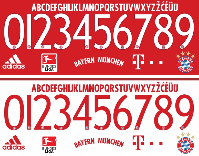 Bayern Munich 2015-2016 font