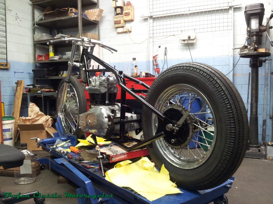 Our Blog The Gift Horse - Kustom 750 Triumph Bobber build photos