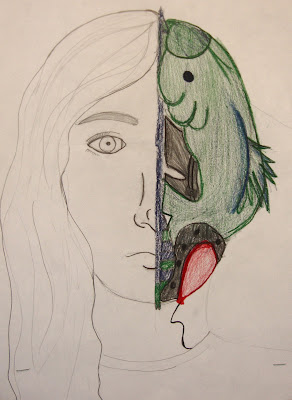 Art. Paper. Scissors. Glue!: Split Face Self-Portrait