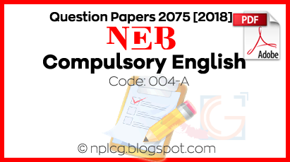 Compulsory English | Grade 12 | Question Paper 2075 [2018] | National ...