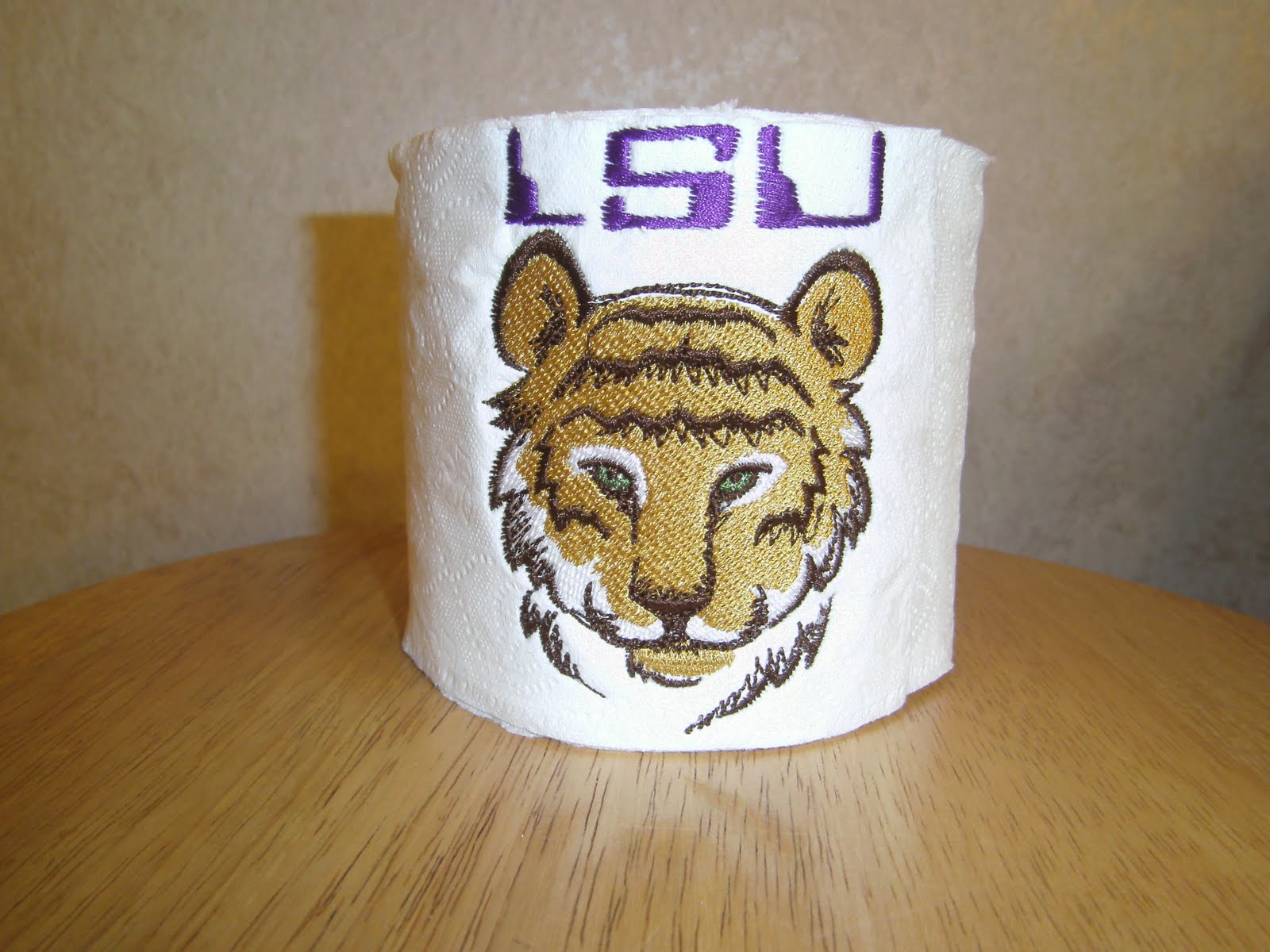 "Go For It" Embroidery: LSU Tigers Toilet Paper Roll