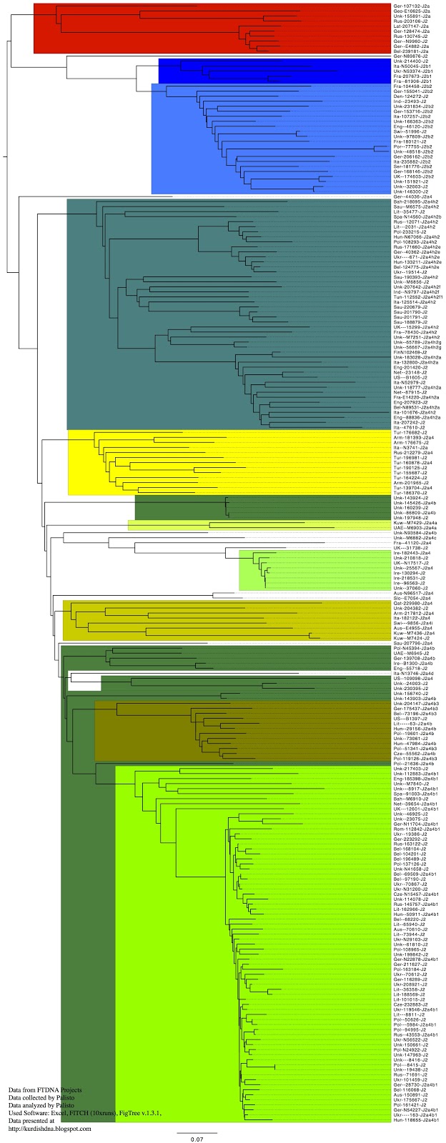 KurdishDNA: Haplogroup J2 STR111 tree