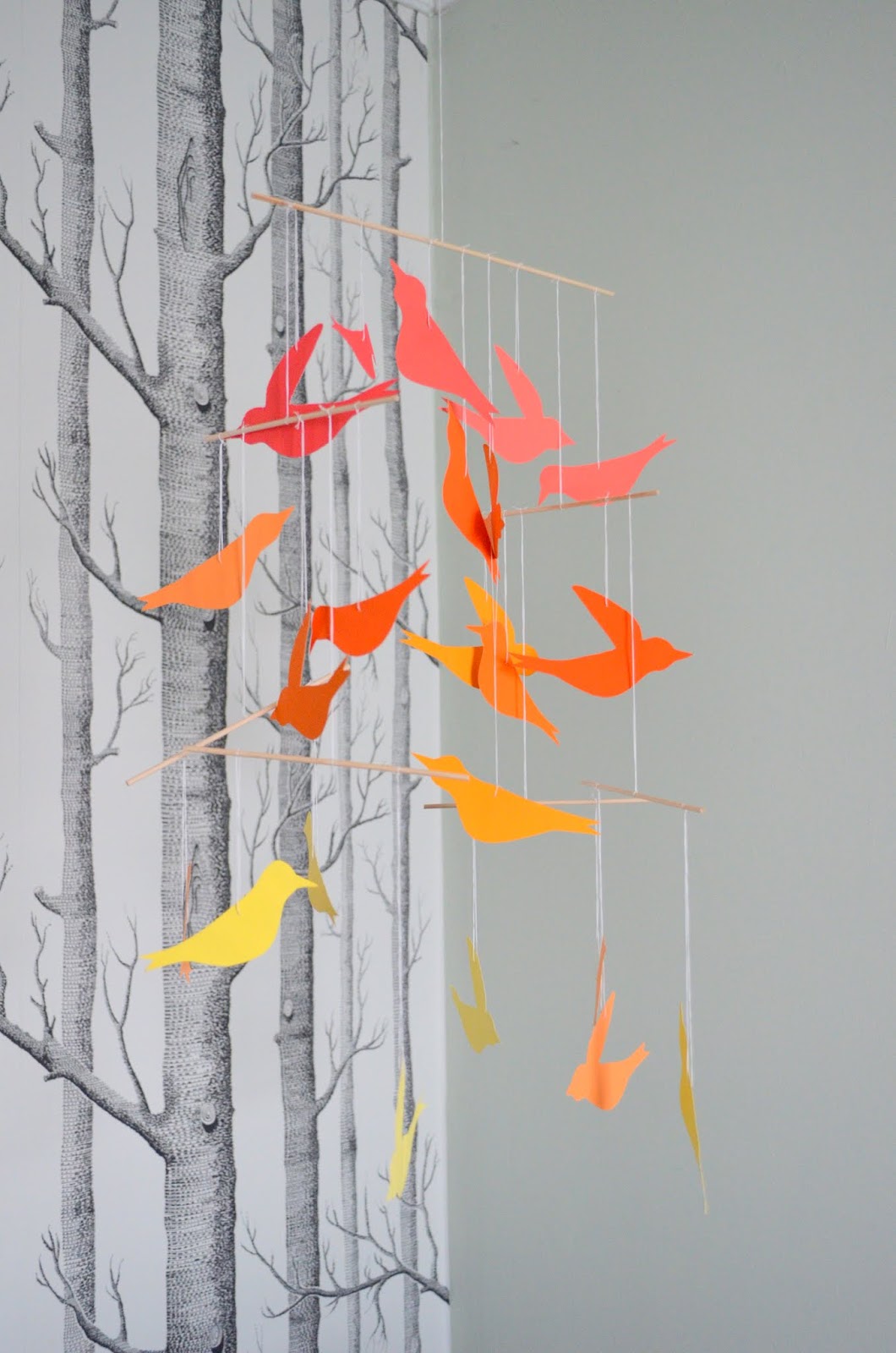 In the Little Yellow House: Nursery Mobile: Paper Birds