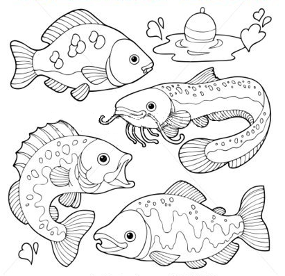 Imagini de colorat cu PESTI pentru copiii de gradinita - Bol cu Pesti ...